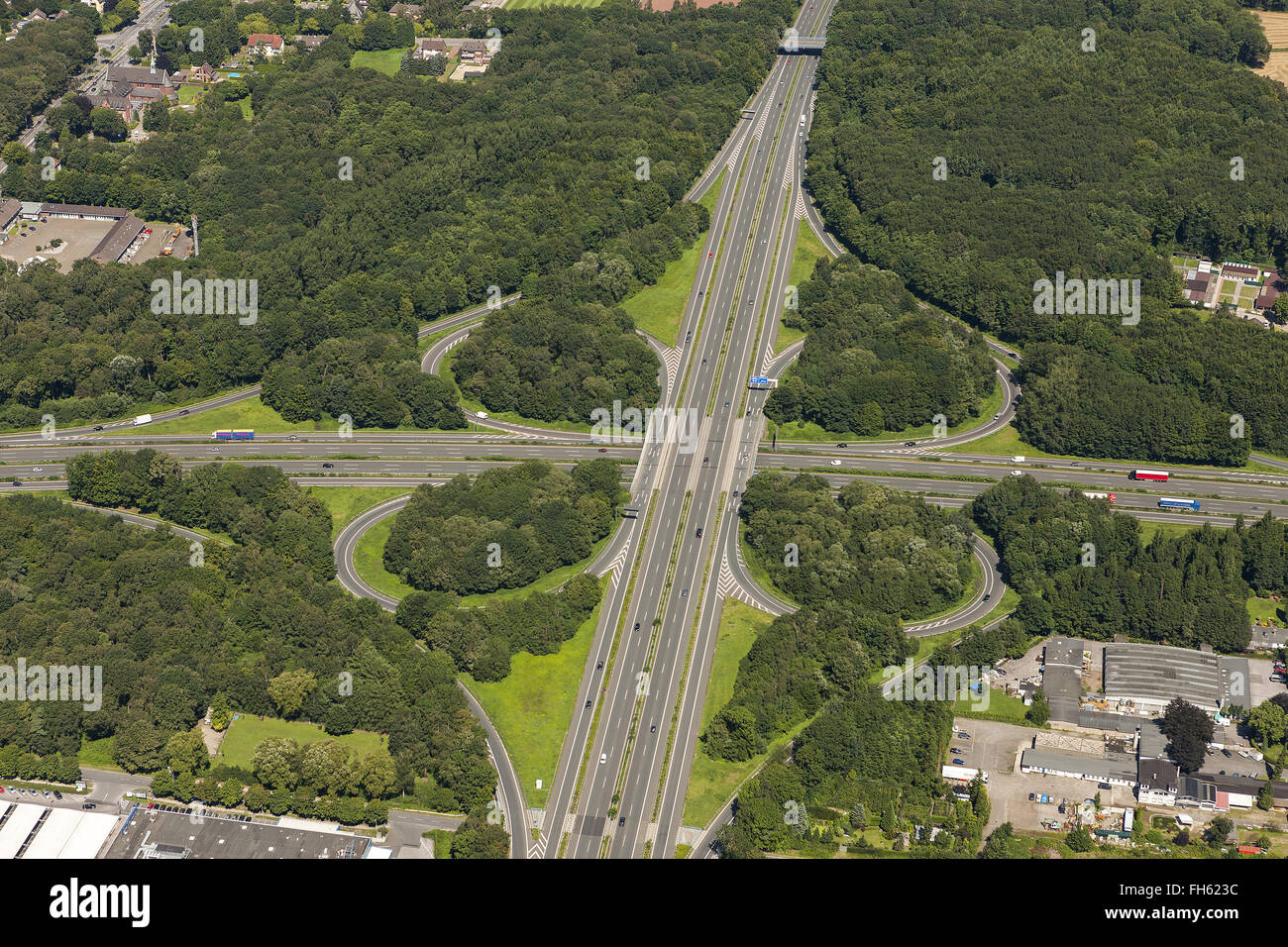 Luftbild, Autobahnkreuz A43 und A2 Autobahnkreuz Recklinghausen ...