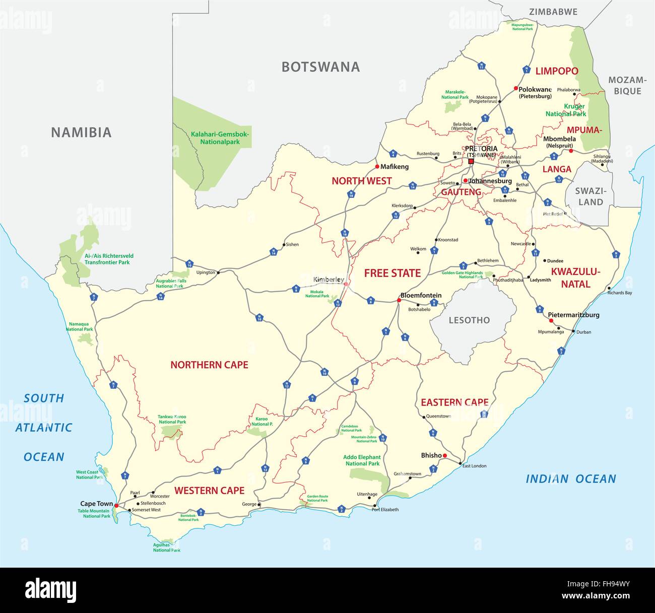 Map Free State South Africa Stockfotos und -bilder Kaufen - Alamy