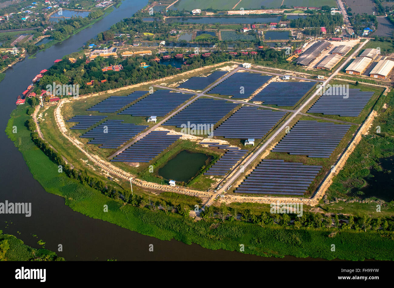Solarpark, Solarzellen Foto aus der Luft Stockfotografie - Alamy