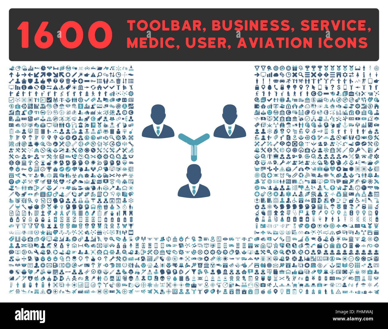 Teamarbeit-Symbol mit großen Piktogramm-Sammlung Stockfotografie - Alamy