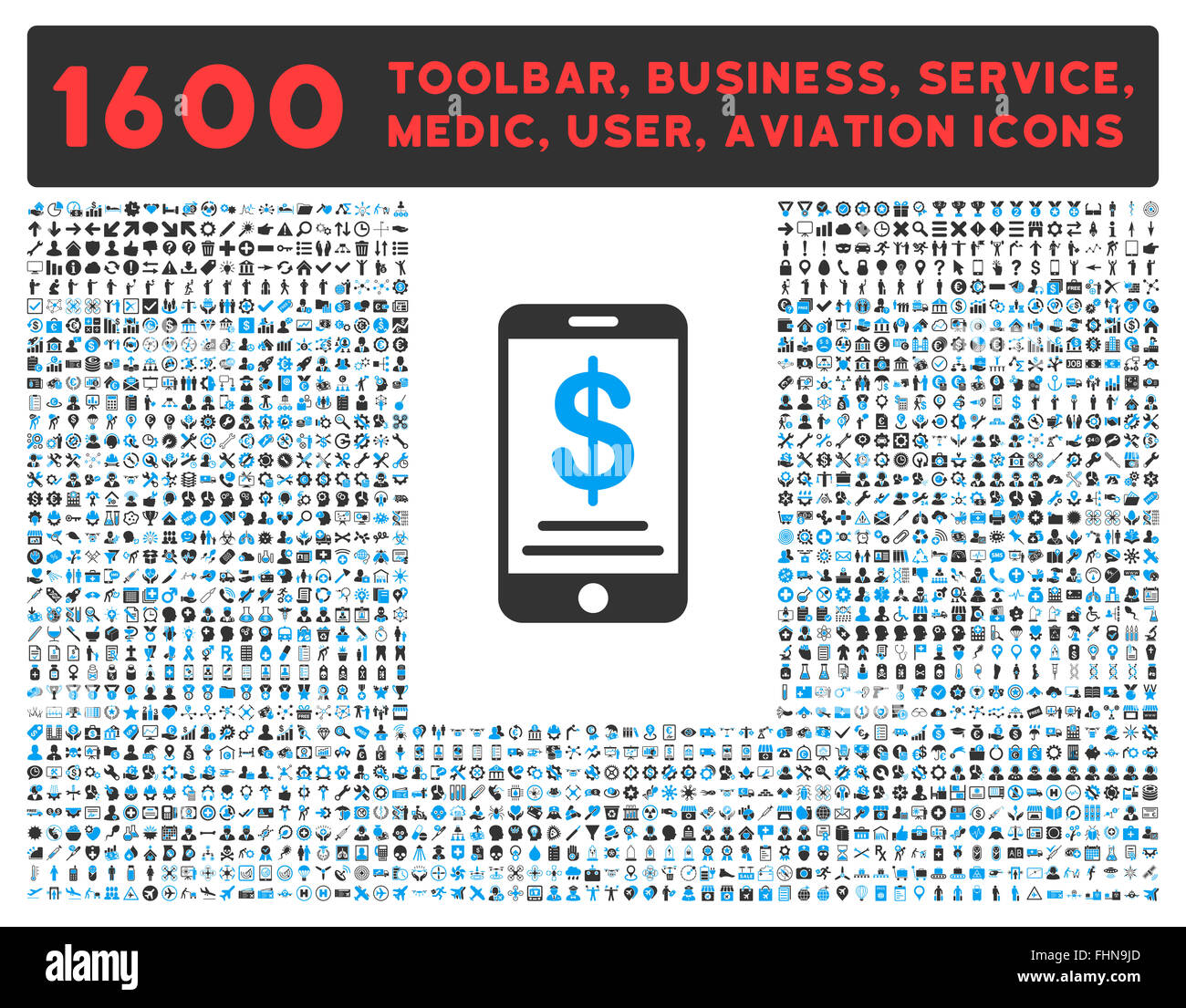 Mobile Wallet-Symbol mit großen Piktogramm-Sammlung Stockfotografie - Alamy