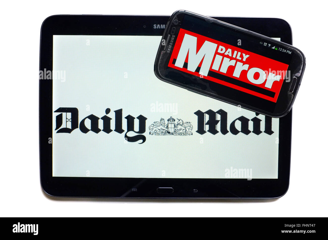 Die Logos von der Daily Mail und Daily Mirror Zeitungen auf den ...