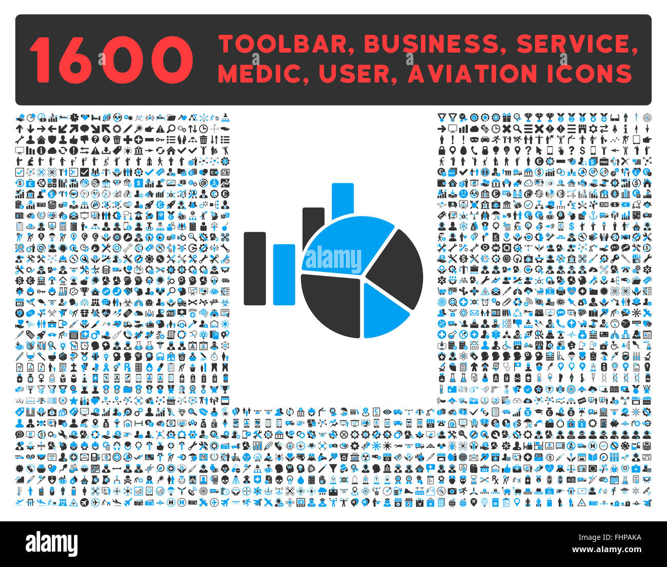 Charts-Symbol mit großen Piktogramm-Sammlung Stockfotografie - Alamy
