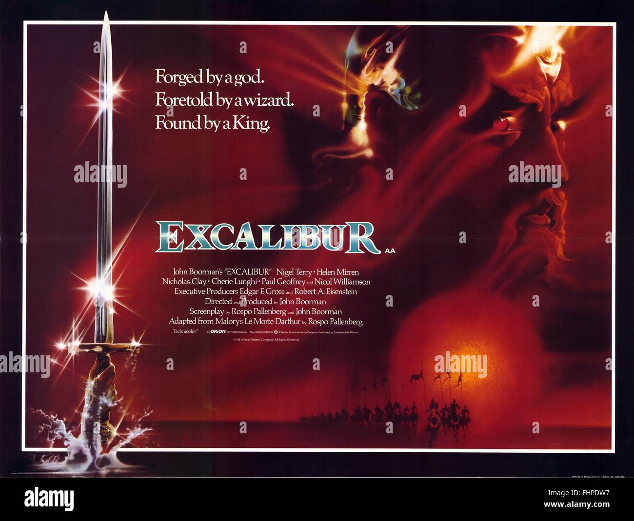 FILM POSTER EXCALIBUR (1981 Stockfotografie - Alamy