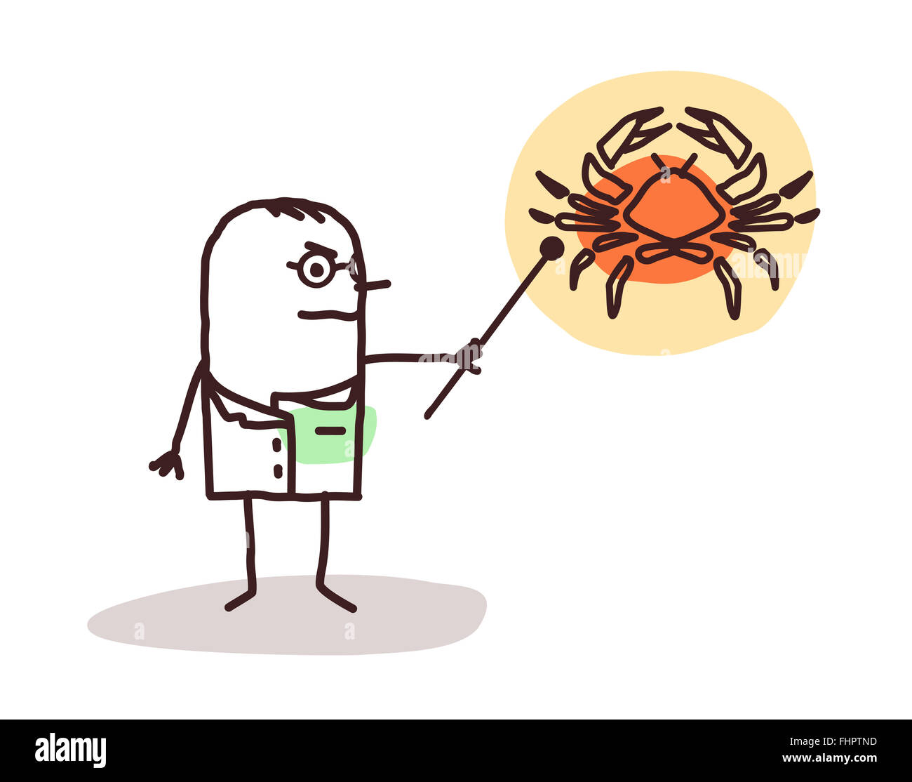 Vector Cartoon Arzt mit Krebs Zeichen Stockfotografie - Alamy
