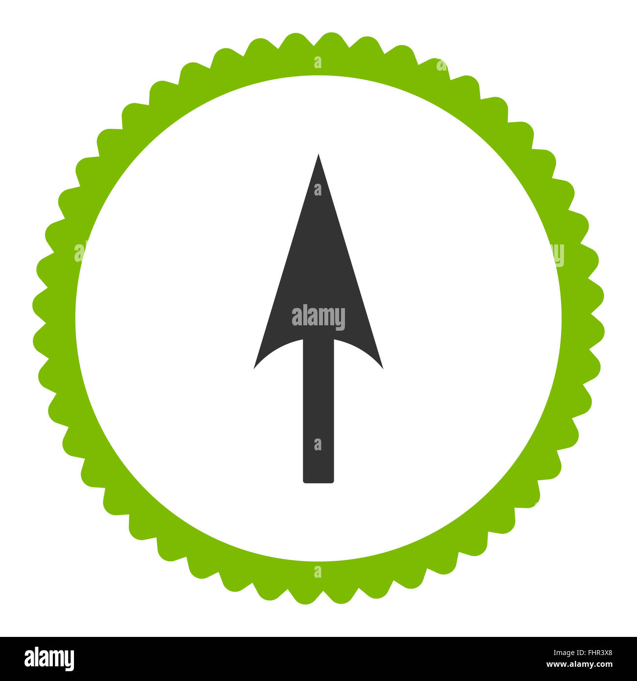 Pfeil-Achse Y flache Eco grüne und graue Farben runden Stempel-Symbol ...
