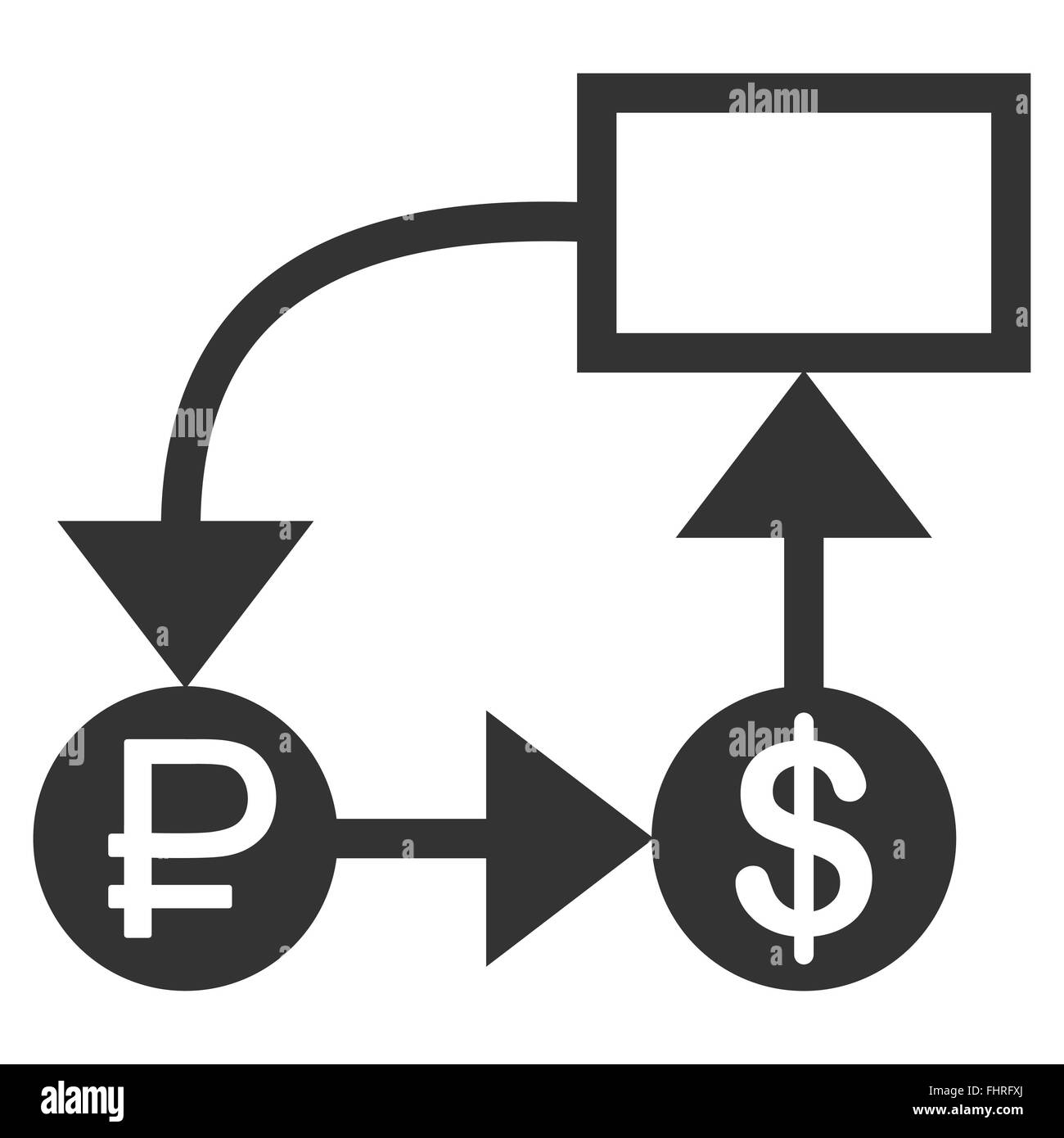 Rubel und Dollar-Schema-Symbol Stockfotografie - Alamy