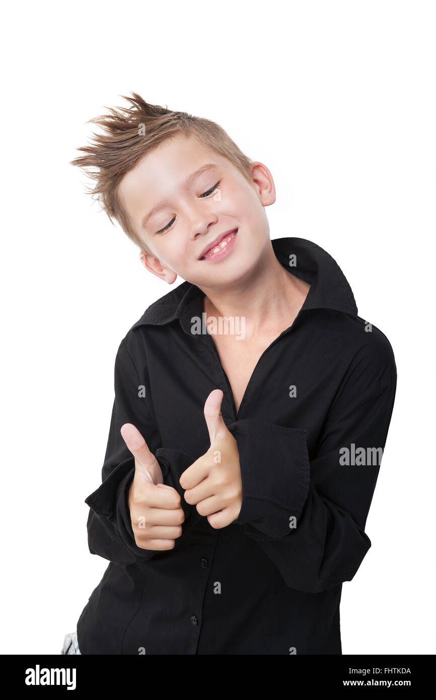 Junge, Daumen nach oben zeigen Stockfotografie - Alamy