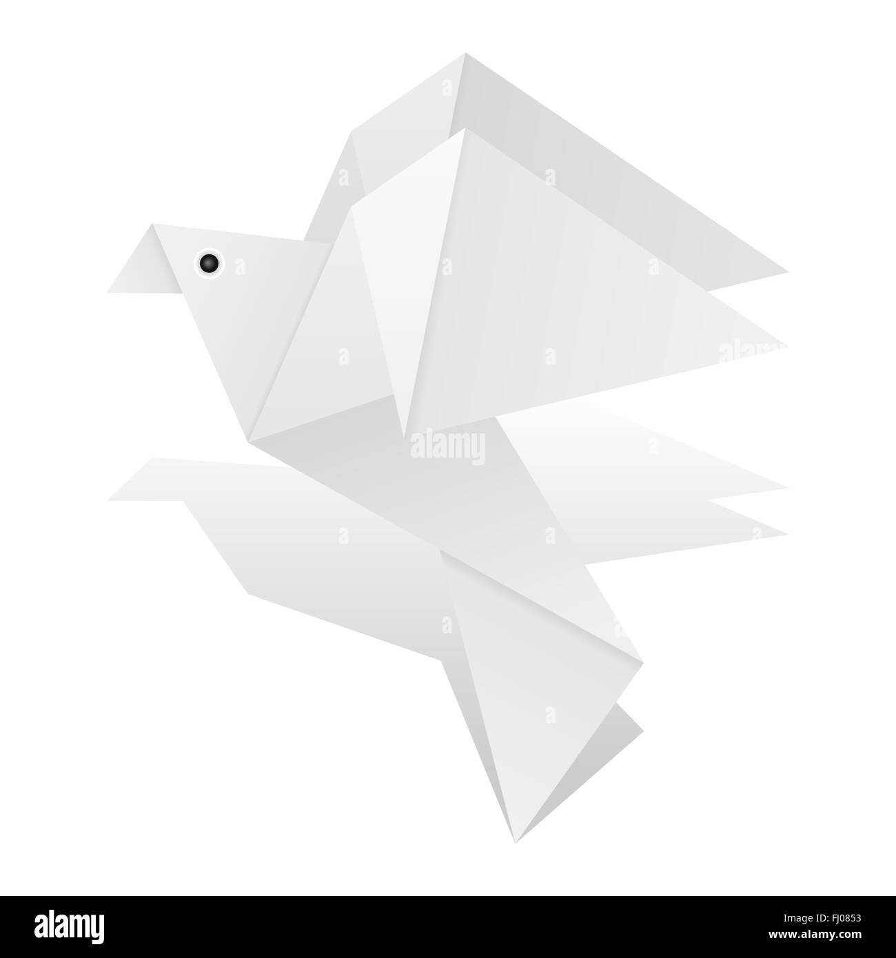 Origami Taube auf einem weißen Hintergrund Stockfotografie - Alamy