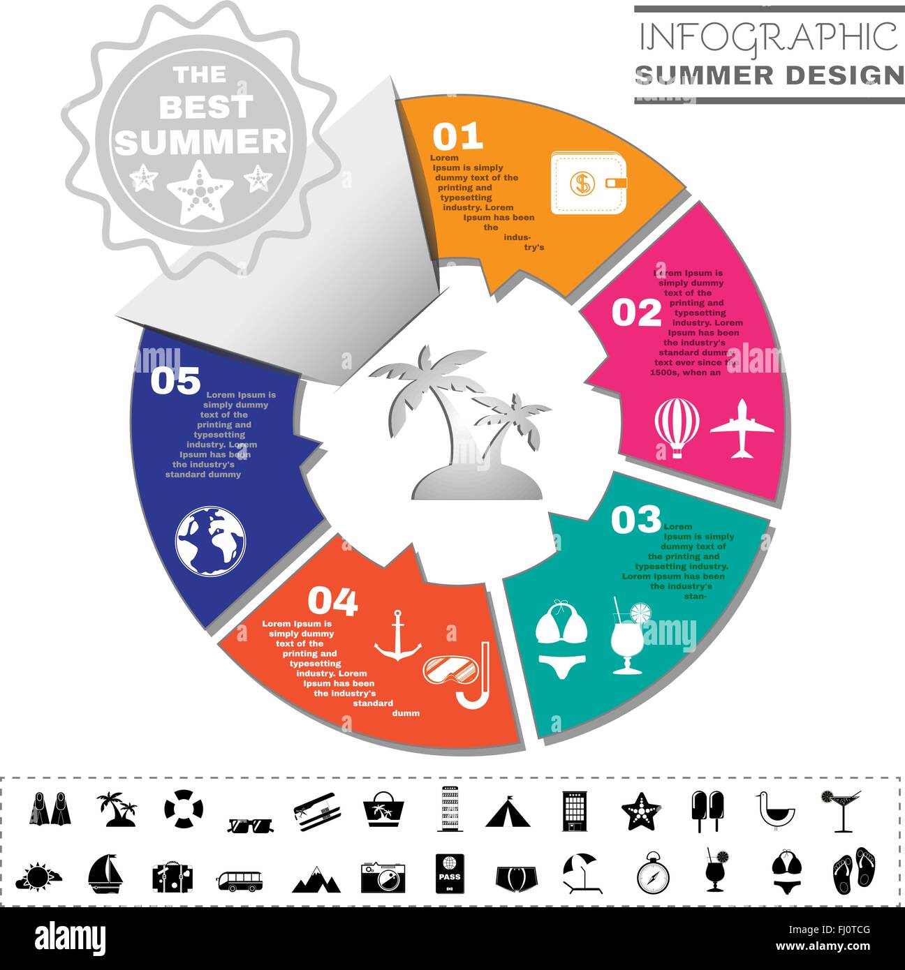 Beste Sommer-Diagramm-Diagramm. Infografiken bunte Illustration für ... Beste Sommer-Diagramm-Diagramm. Infografiken bunte Illustration für ...