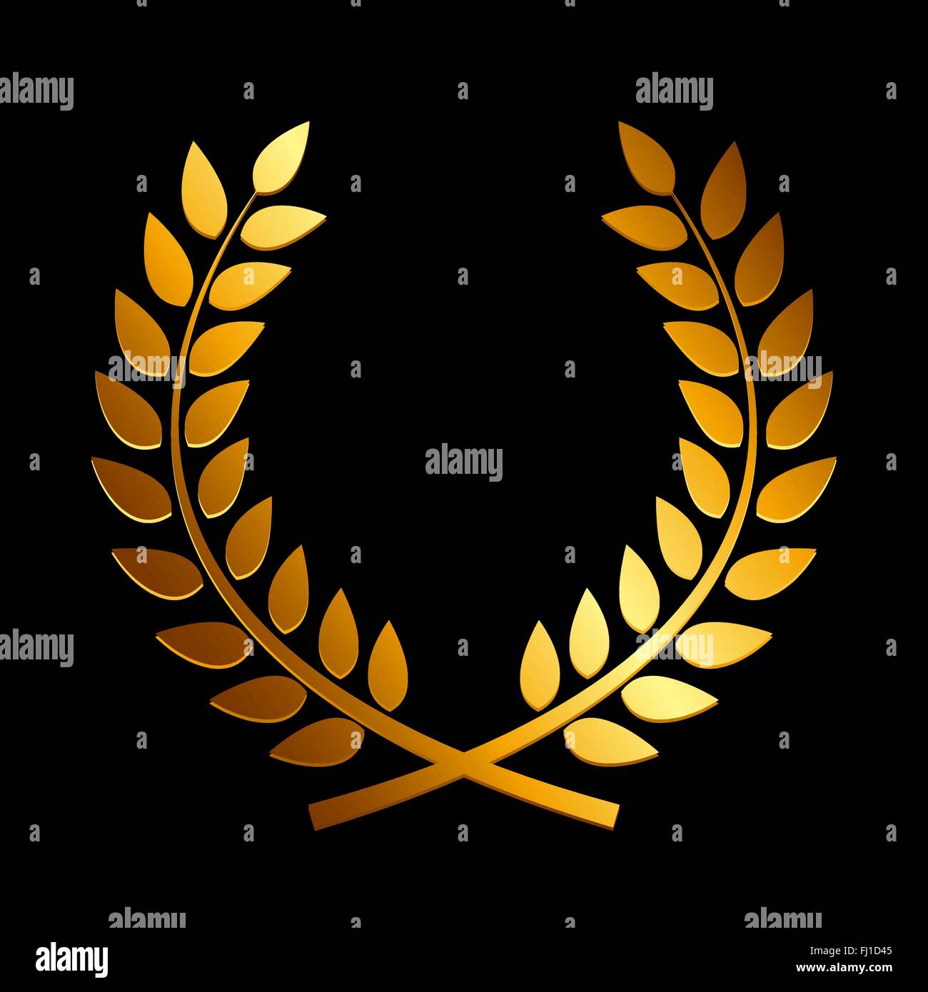 Gold Award Lorbeerkranz. Gewinner Leaf Label, Symbol des Sieges Stock ...