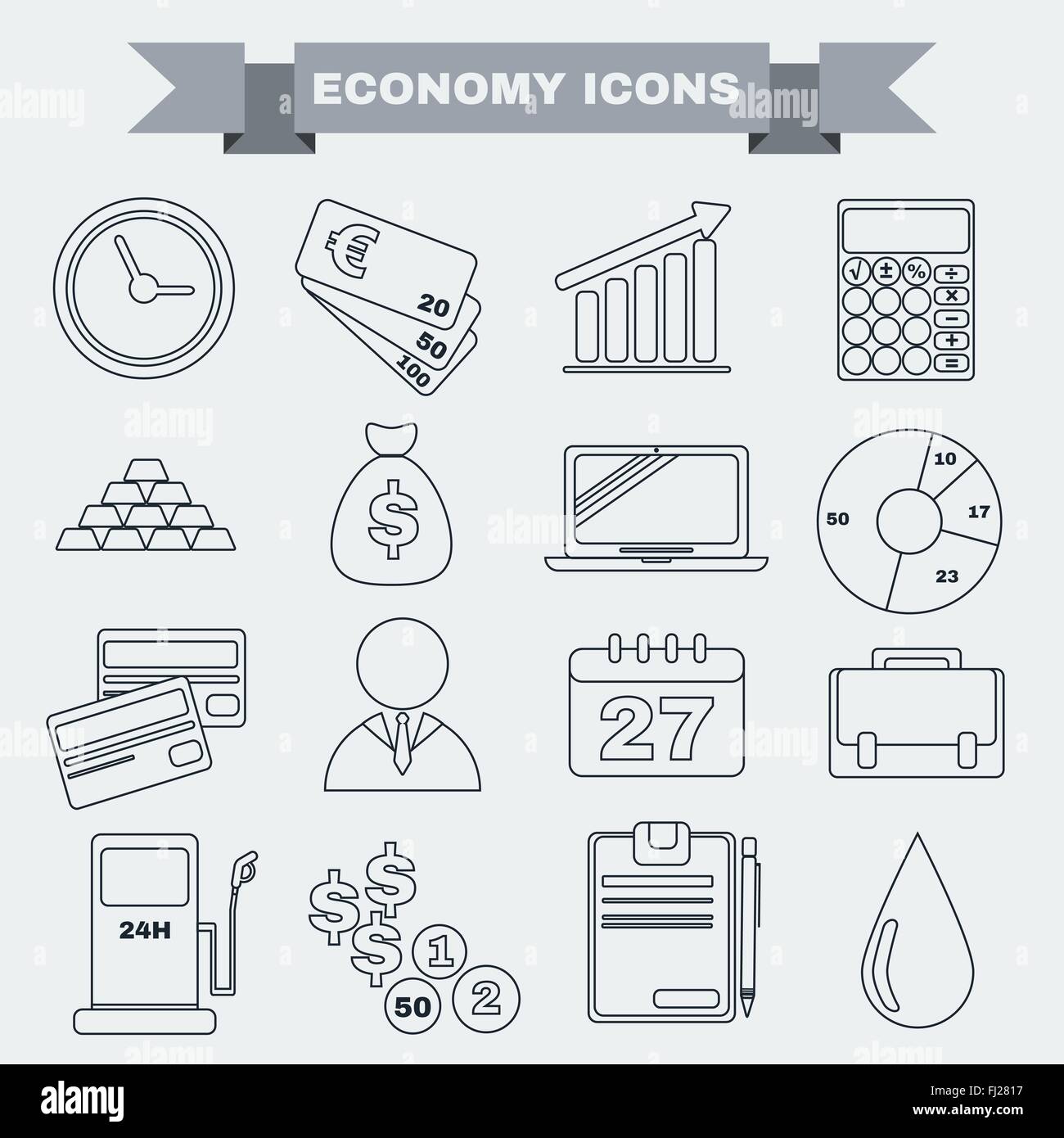 Wirtschaft-Icon-Set. Black And White Business Icons. Digitalen ...