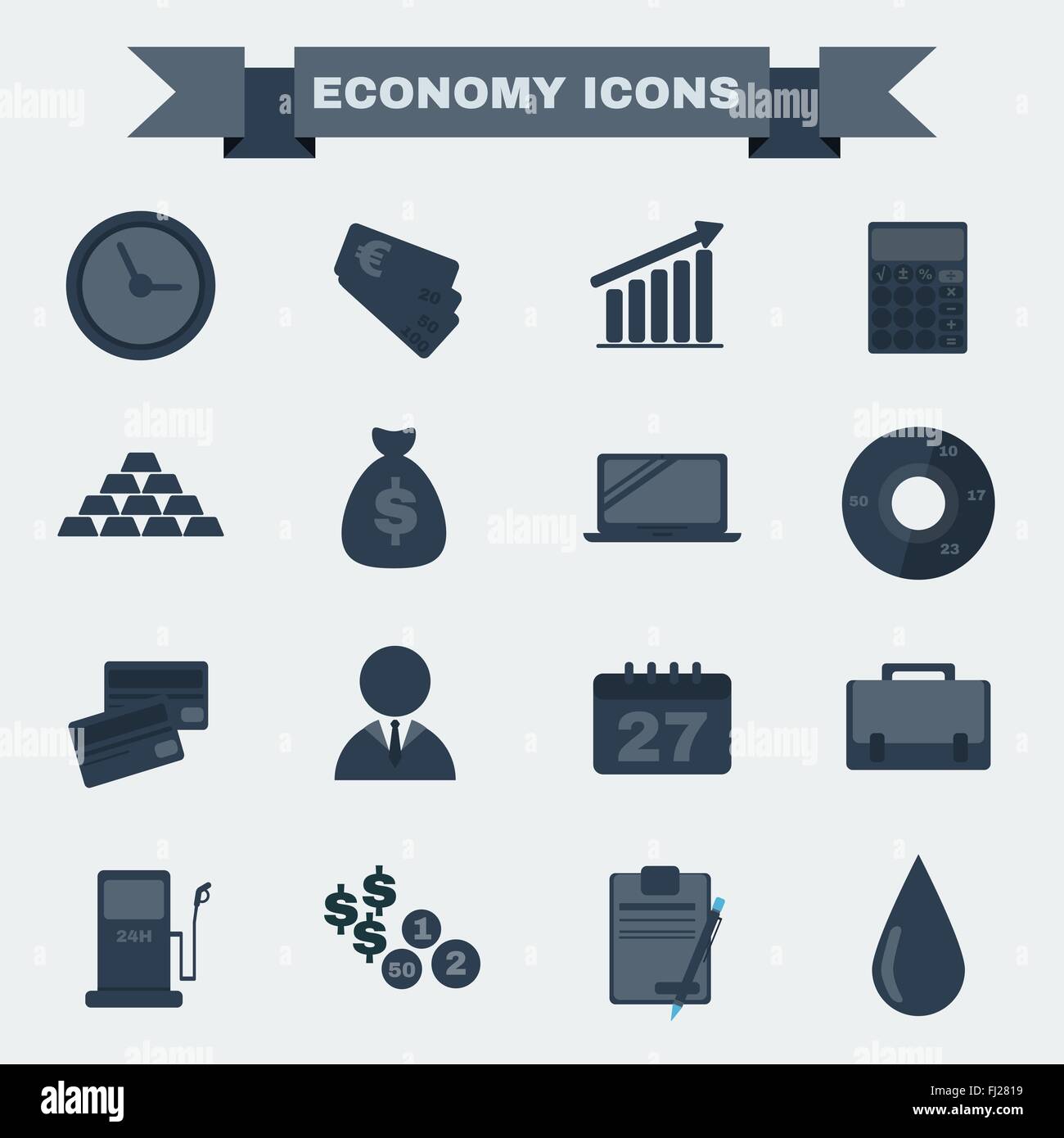 Wirtschaft-Icon-Set. Black And White Business Icons. Digitalen ...
