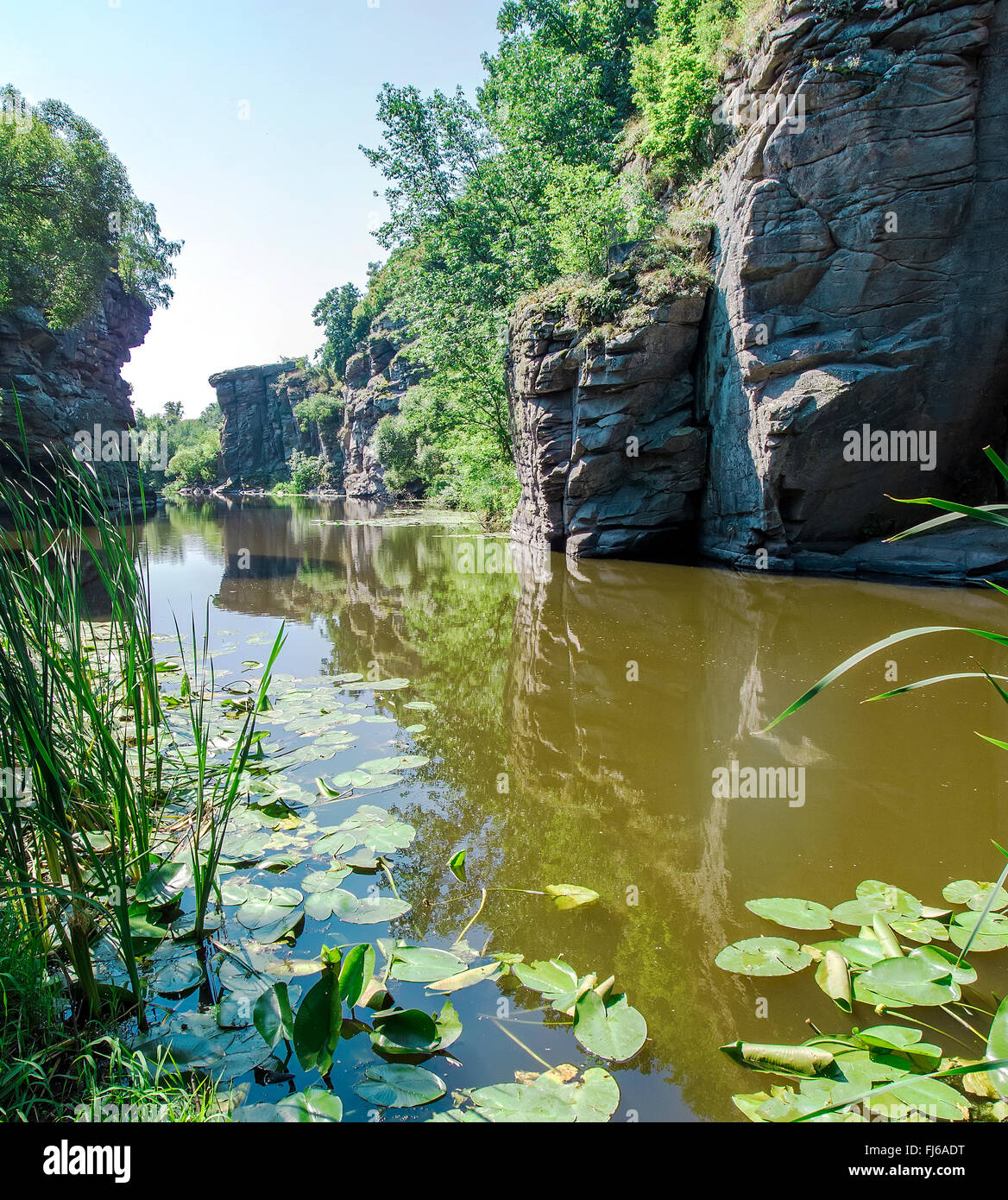 Buky Canyon in Tscherkassy, Ukraine. River Mountain Tikich ...