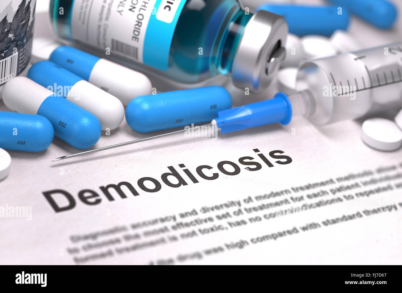 Diagnose - Demodikose. Medizinisches Konzept. 3D Render Stockfotografie ...