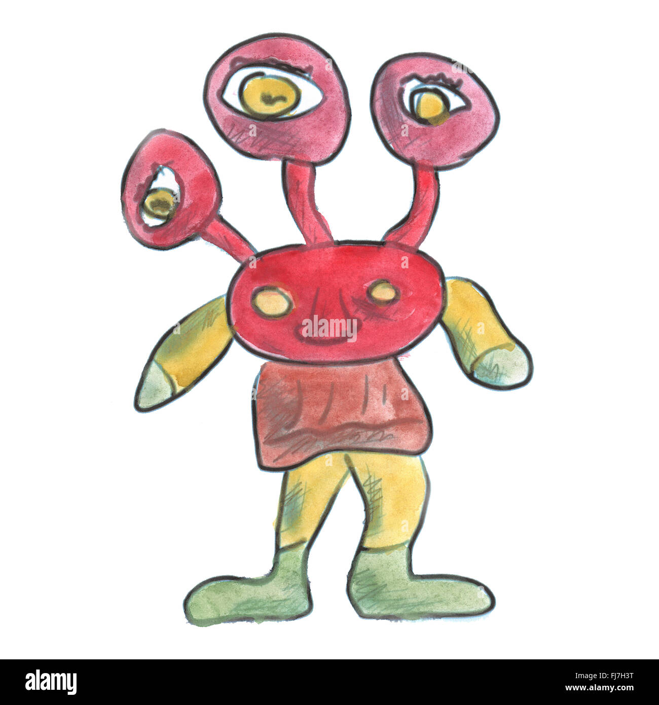 Cartoon illustration funny alien martian Ausgeschnittene Stockfotos und ...