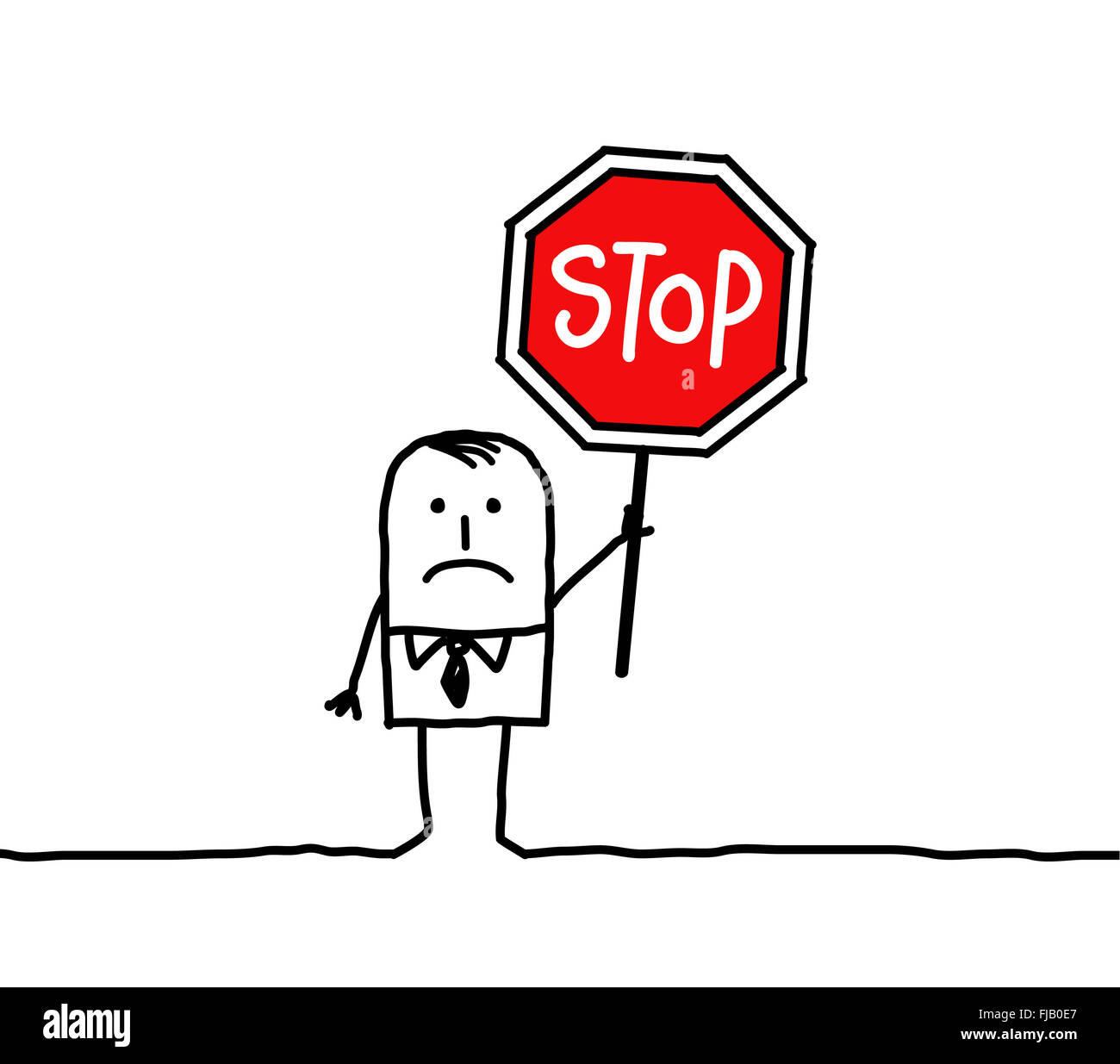 Hand gezeichneten Comic-Figuren - Mensch und stoppen Stockfotografie ...