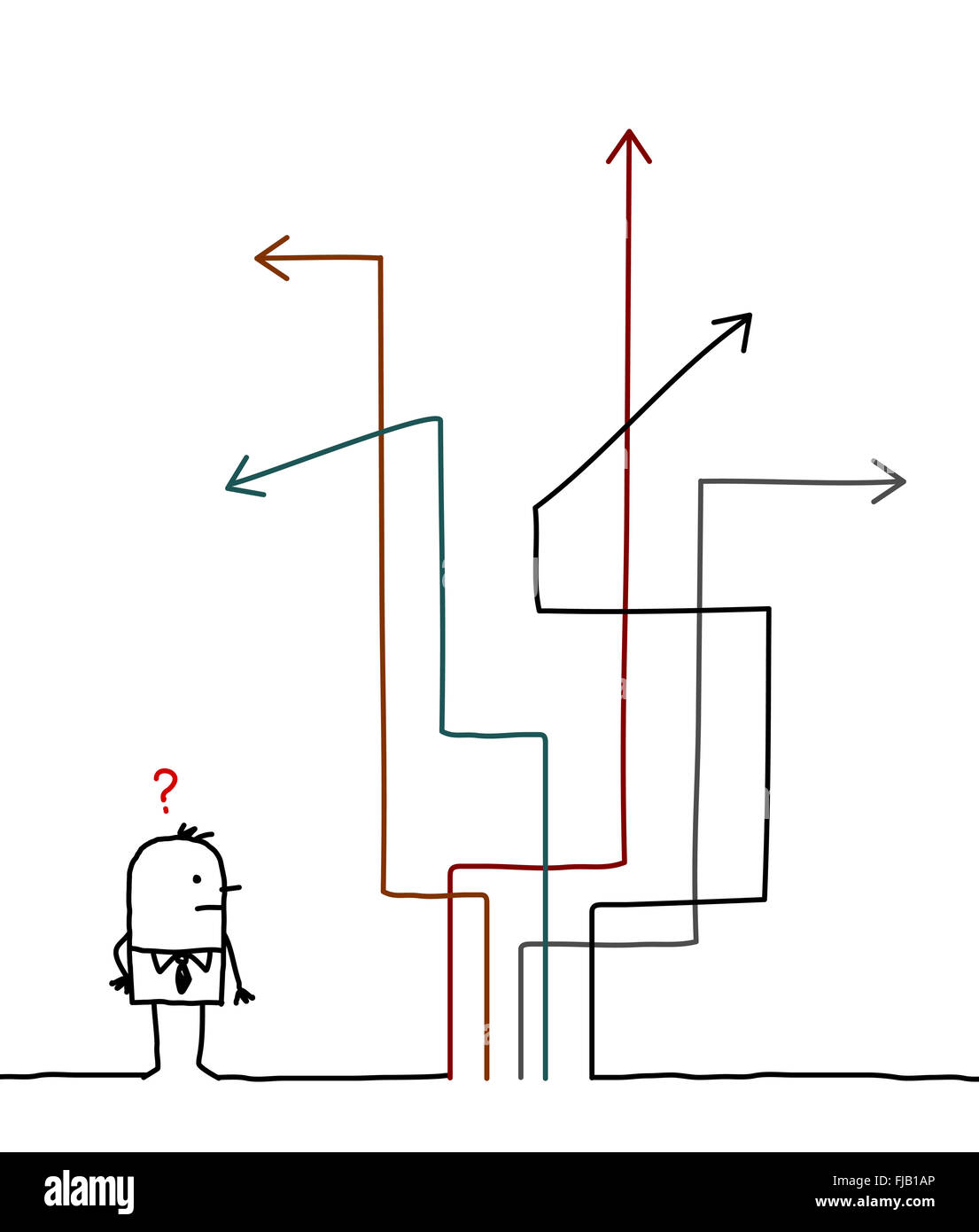 die Hand gezeichneten Comic-Figuren - wohin ich gehen Stockfotografie ...