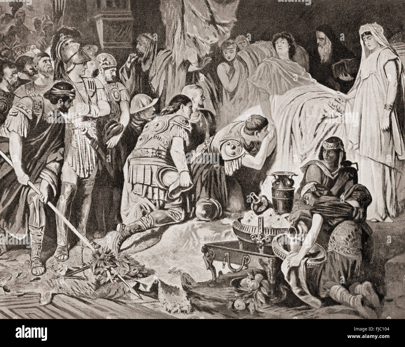 Der Tod von Alexander III von Makedonien, 356 – 323 v. Chr., auch ...