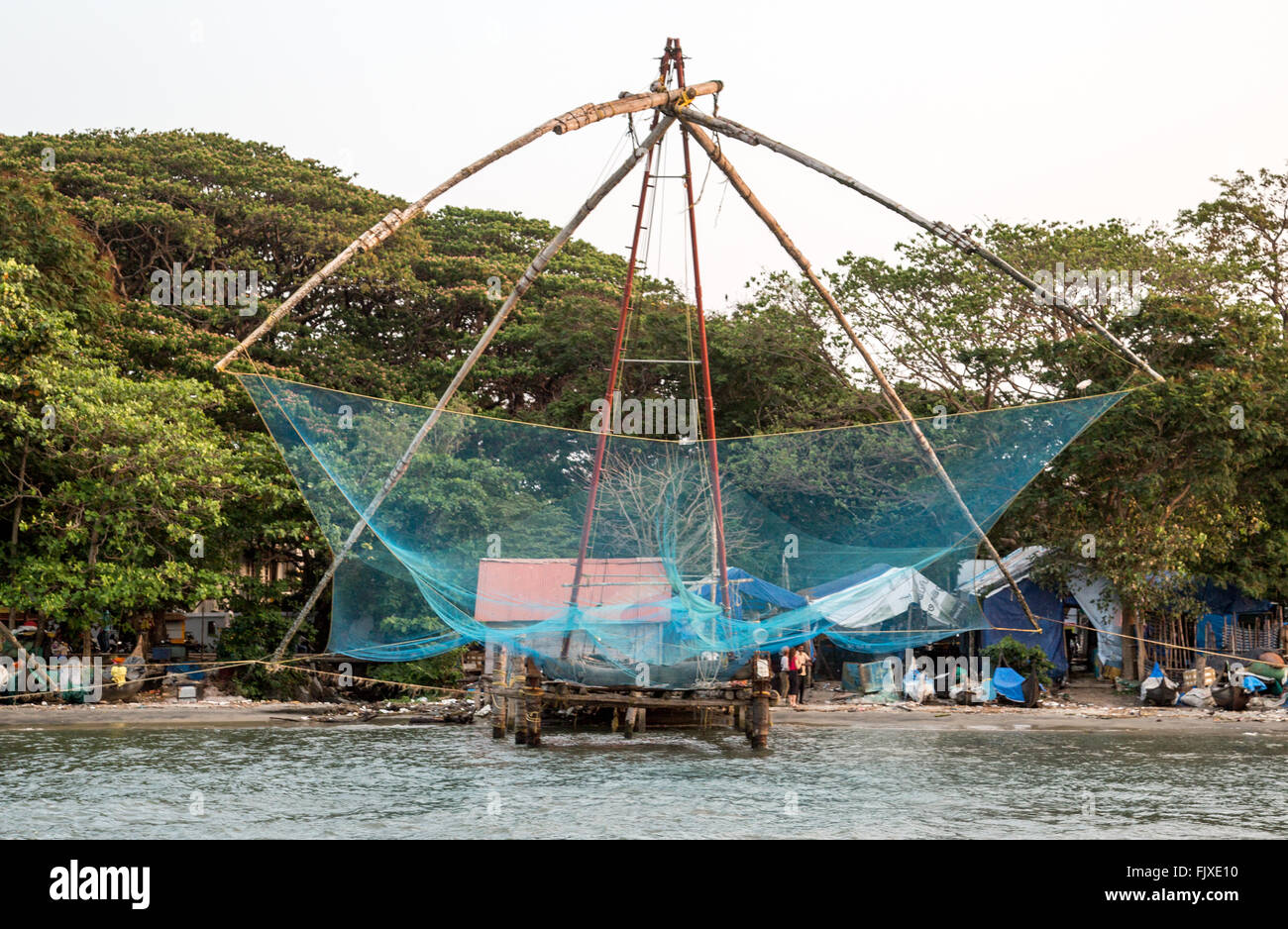 Chinese Fishing Nets Kochi Kerala Indien Stockfotografie - Alamy