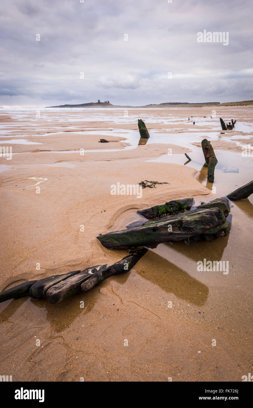 Schloss dunstanburgh strand wrack -Fotos und -Bildmaterial in hoher ...