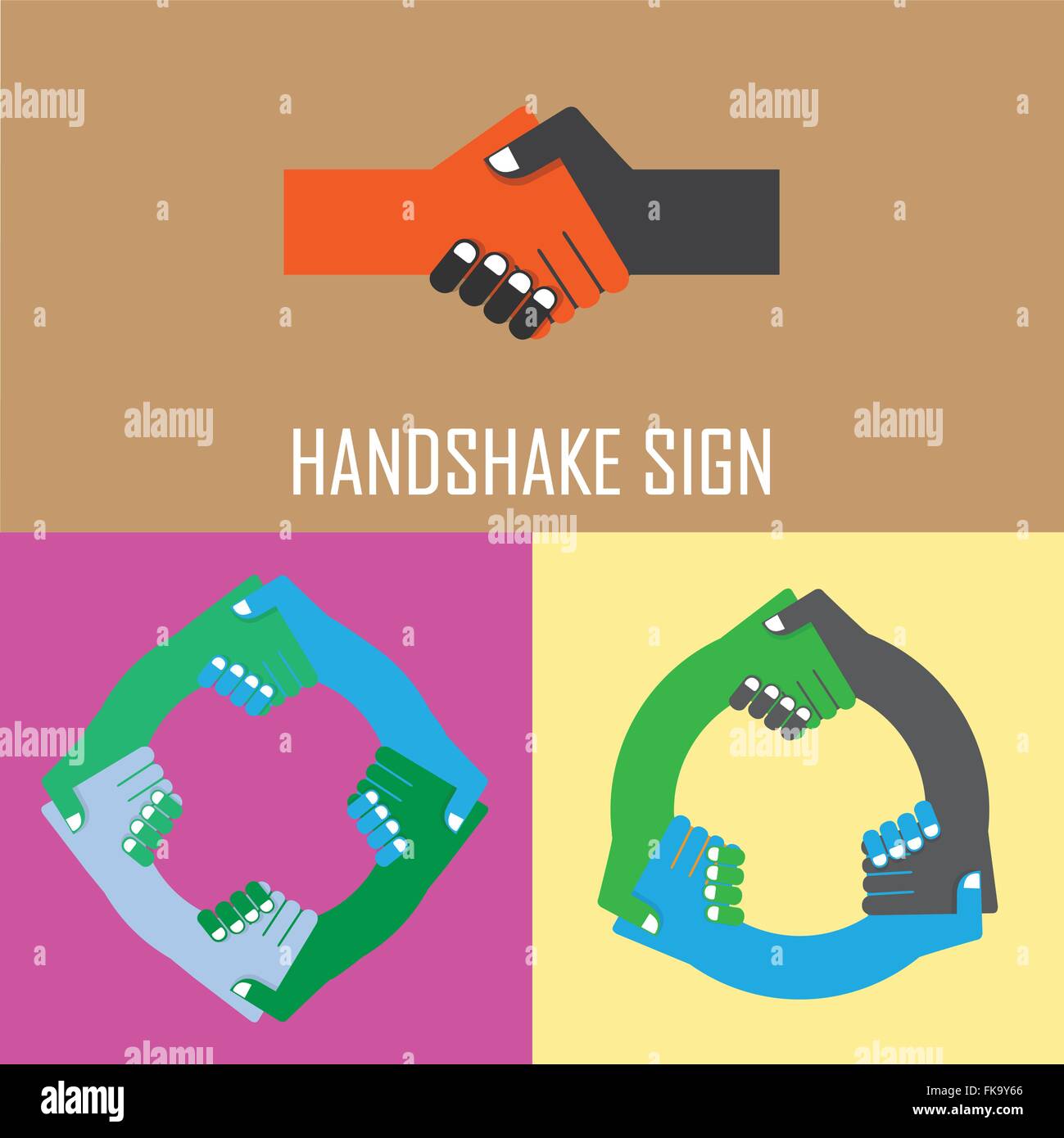 Handshake abstrakte Zeichen. Partnerschaft-Symbol. Unternehmen kreative ...