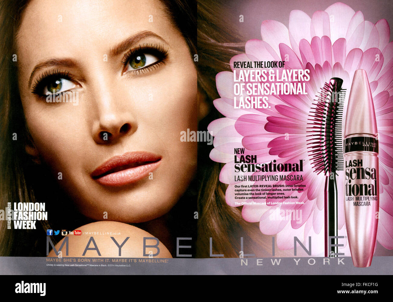 2010er Jahre UK Maybelline Magazin Anzeige Stockfotografie - Alamy
