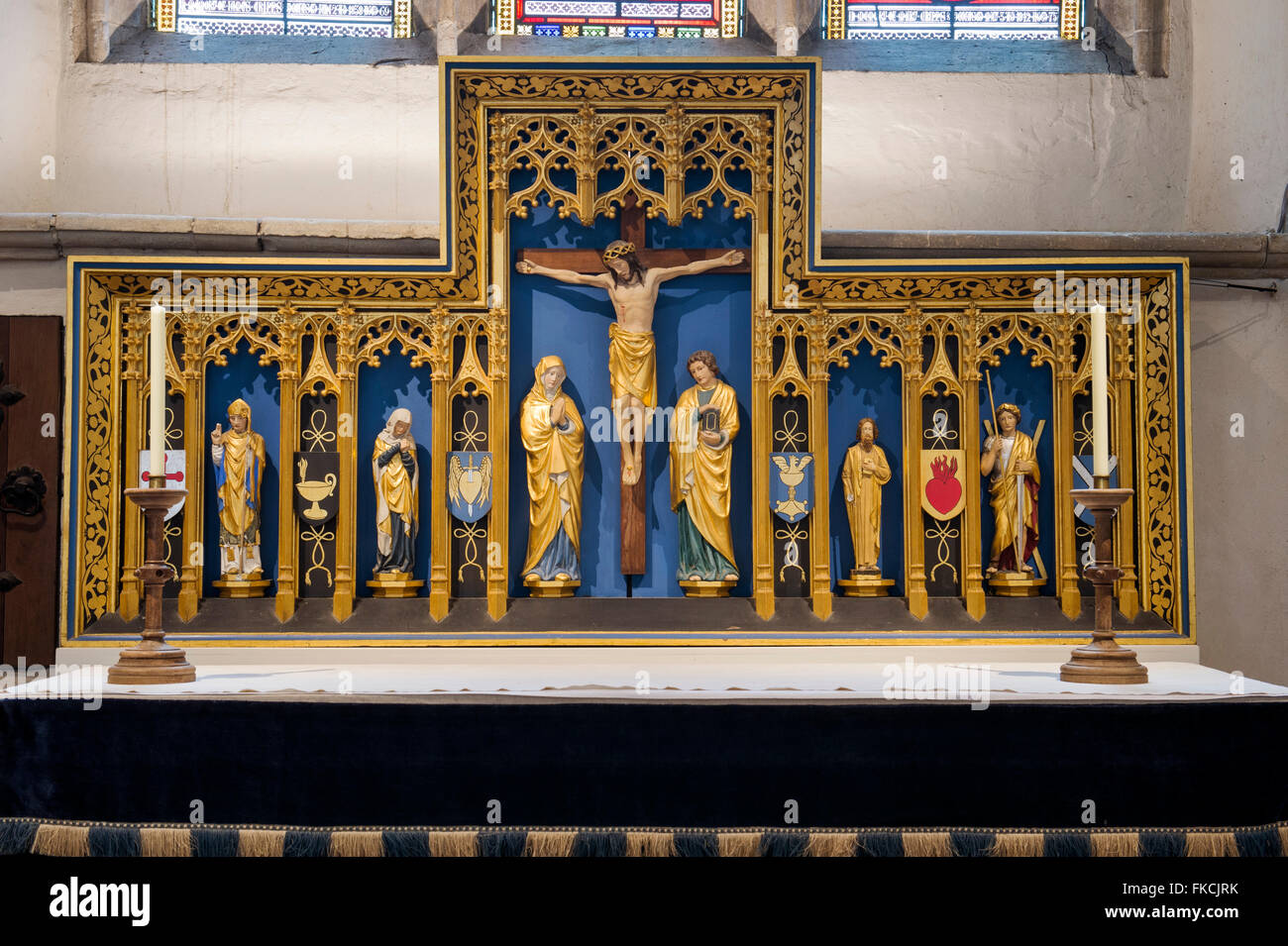 Das Retabel in The Requiem-Kapelle. Dorchester Abbey. Dorchester on Thames, Oxfordshire, England ...