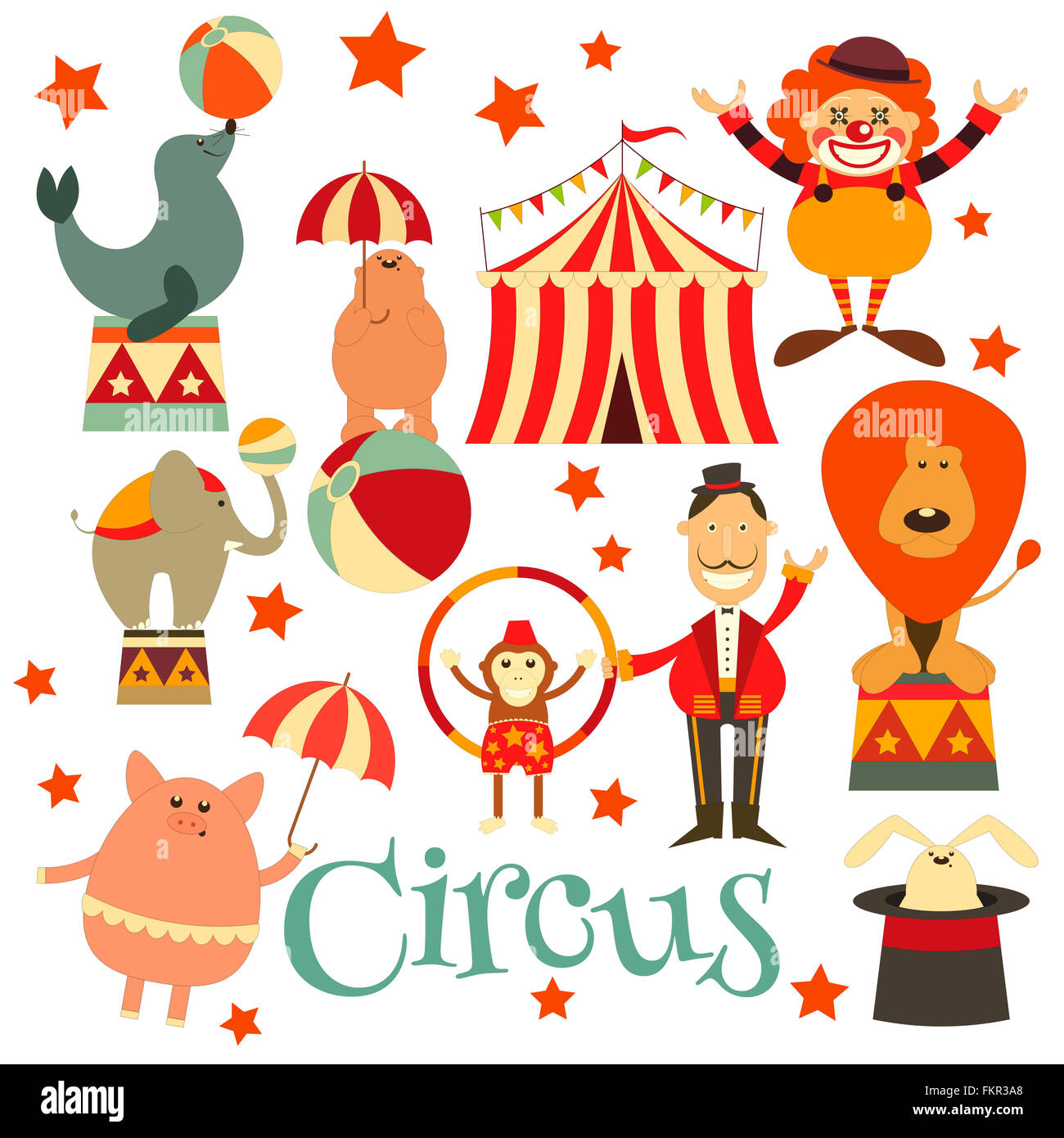 Lion circus cartoon Ausgeschnittene Stockfotos und -bilder - Alamy