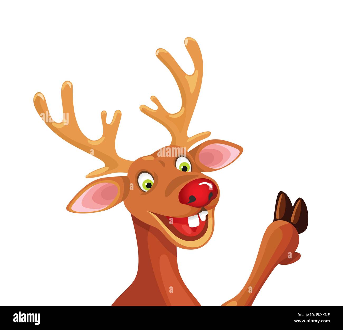 Rudolph Happy Cartoon Weihnachten Rentier Stock-Vektorgrafik - Alamy