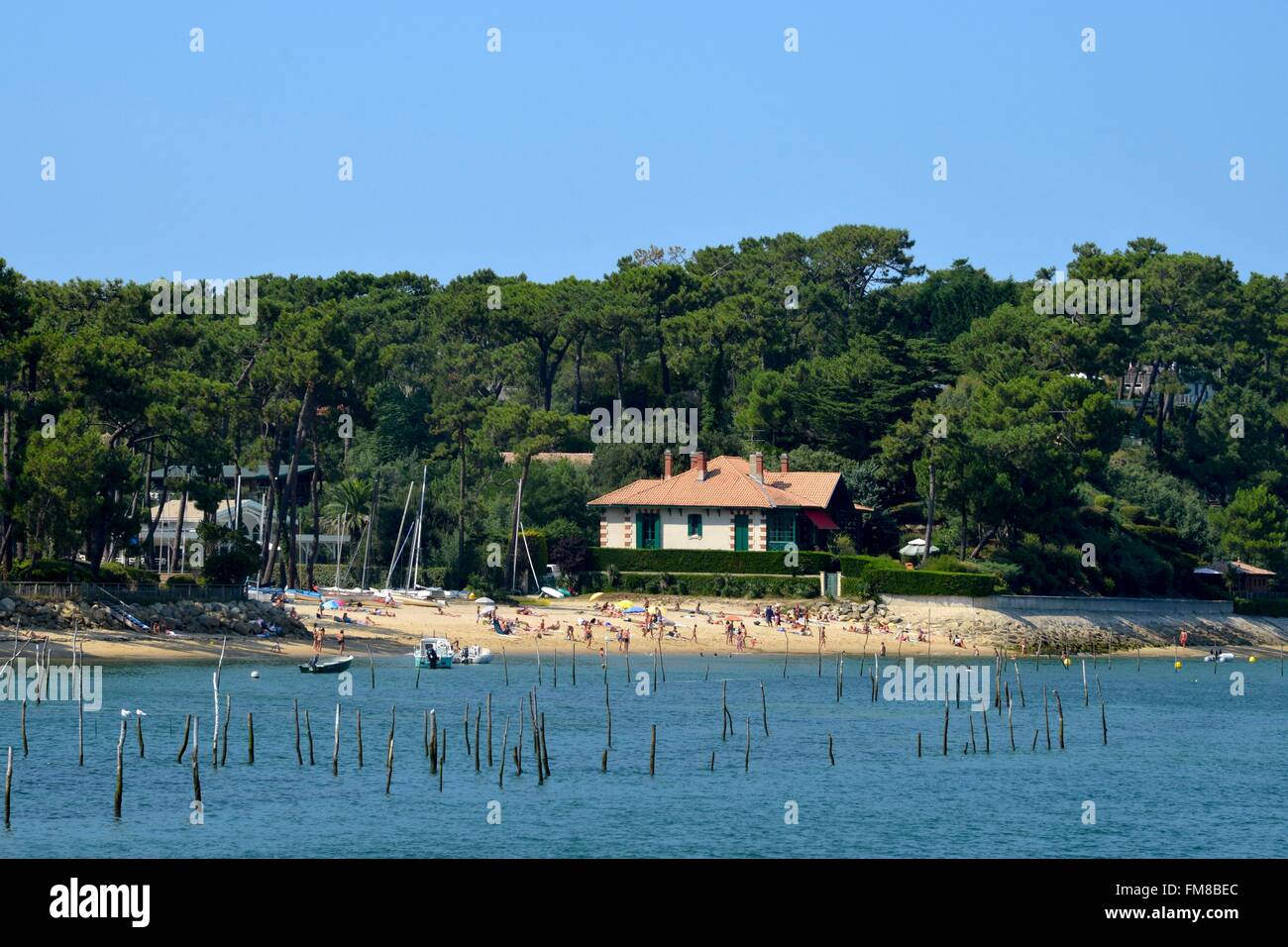 Frankreich, Gironde, Cap Ferret, Strand der Amerikaner, Haus in der ...