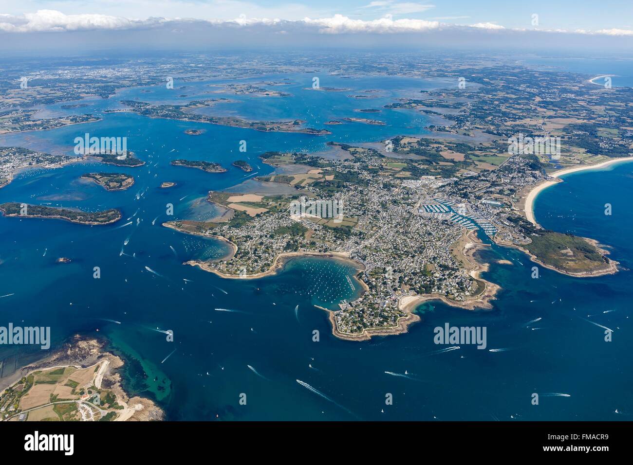 Frankreich, Morbihan, Arzon, Pointe de Kerpenhir, Golf von Morbihan ...