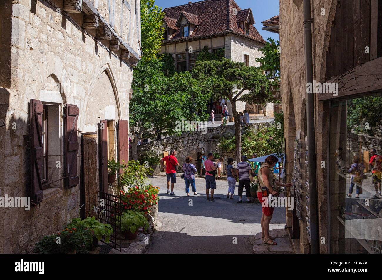 Frankreich, Menge, Saint-Cirq Lapopie, gekennzeichnet Les Plus Beaux ...