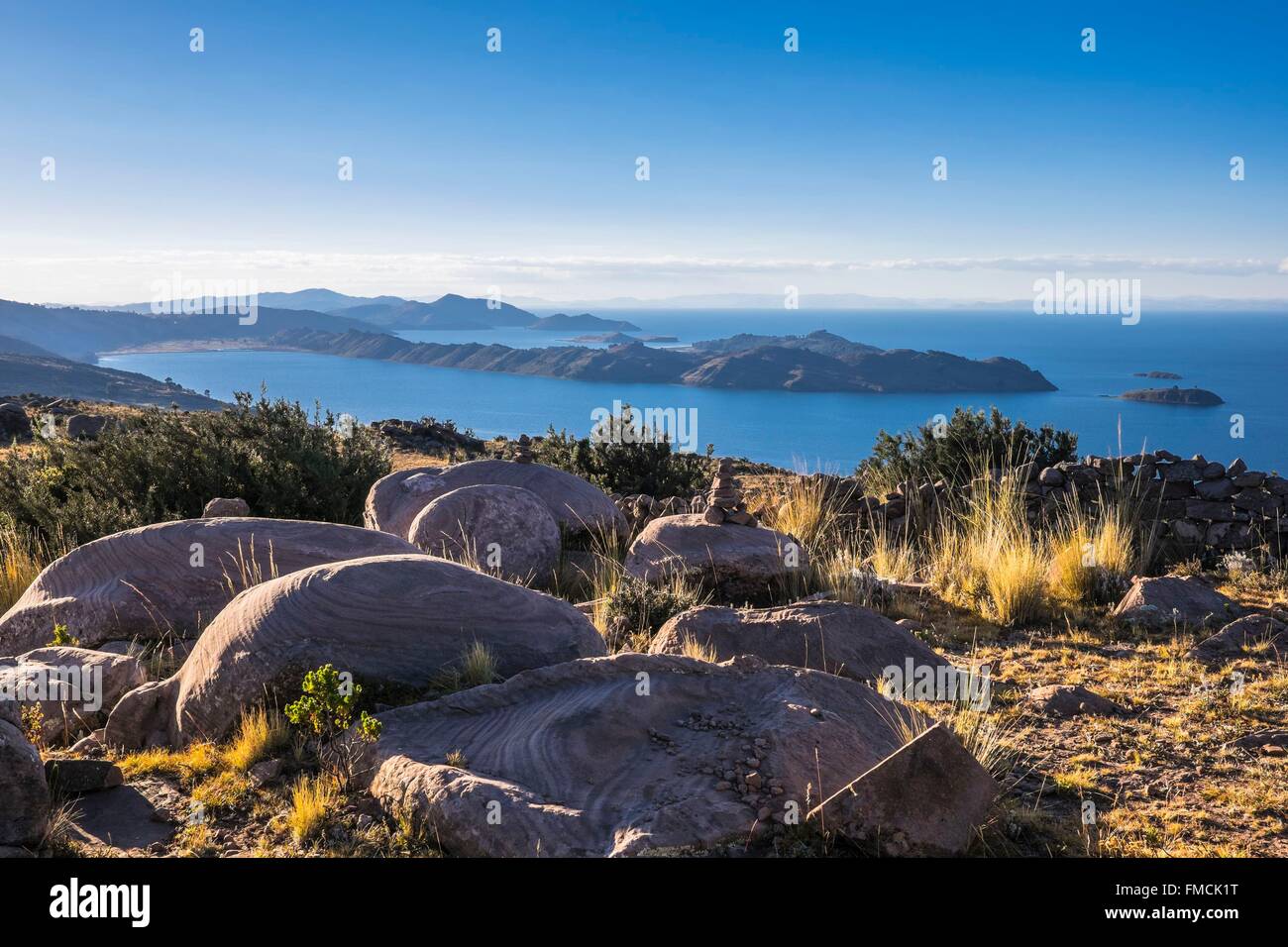 Peru, Provinz Puno, Titicacasee, Halbinsel Capachica, Llachon Dorf ...