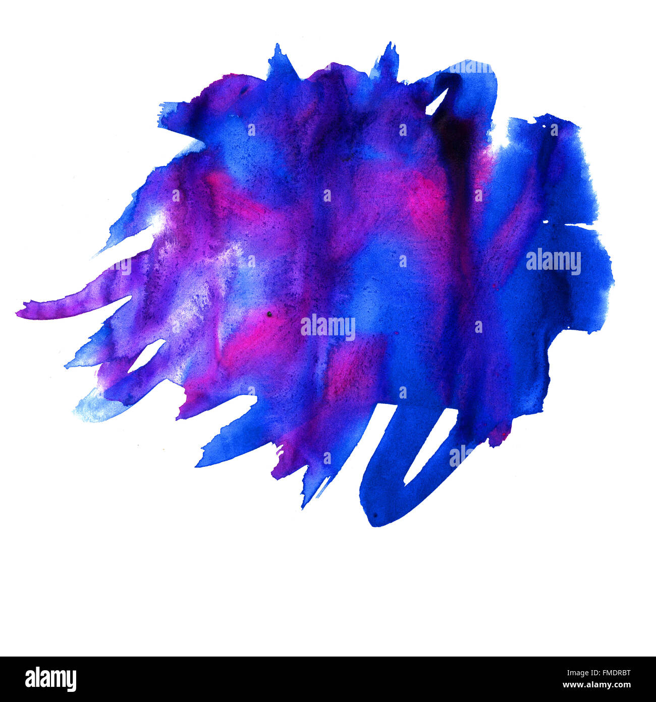 Farbe lila Aquarell Textur Splash Fleck Aquarell Wasser isoliert auf ...