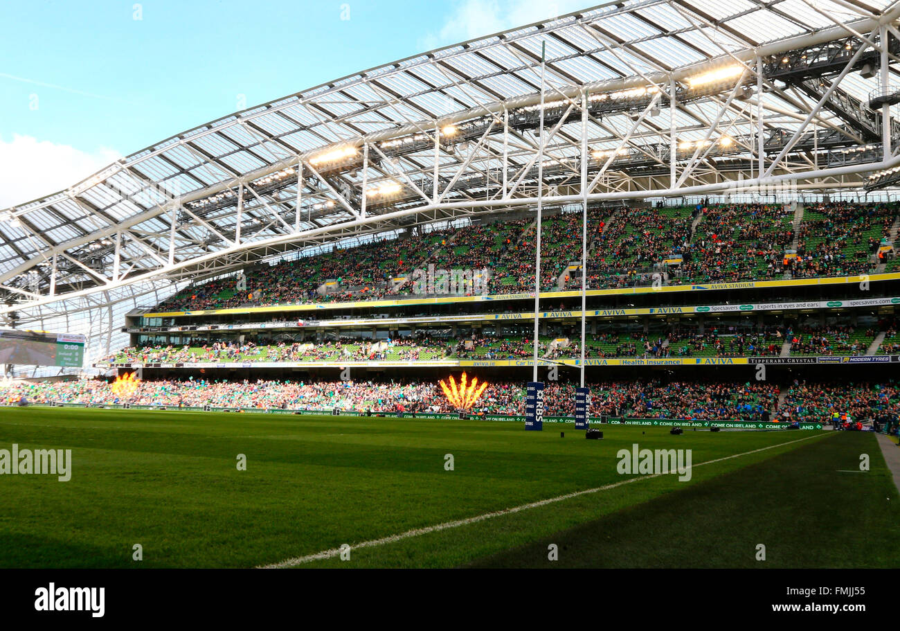 Aviva Stadion, Dublin, Irland. 12. März 2016. RBS Six Nations ...