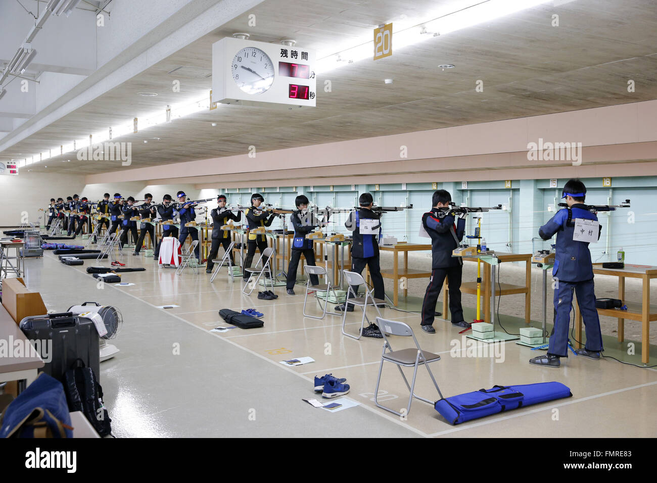 Miyagi, Japan. 12. März 2016. Allgemeine Anzeigen Shooting - Waffe ...