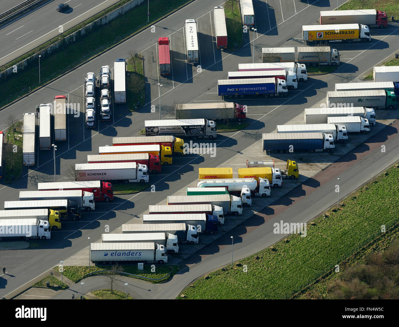 Luftaufnahme, Autobahn-Raststätte Gelsenkirchen Resse, Resser Mark ...