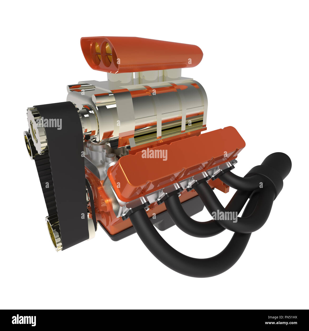 Hot rod motor detail Ausgeschnittene Stockfotos und -bilder - Alamy