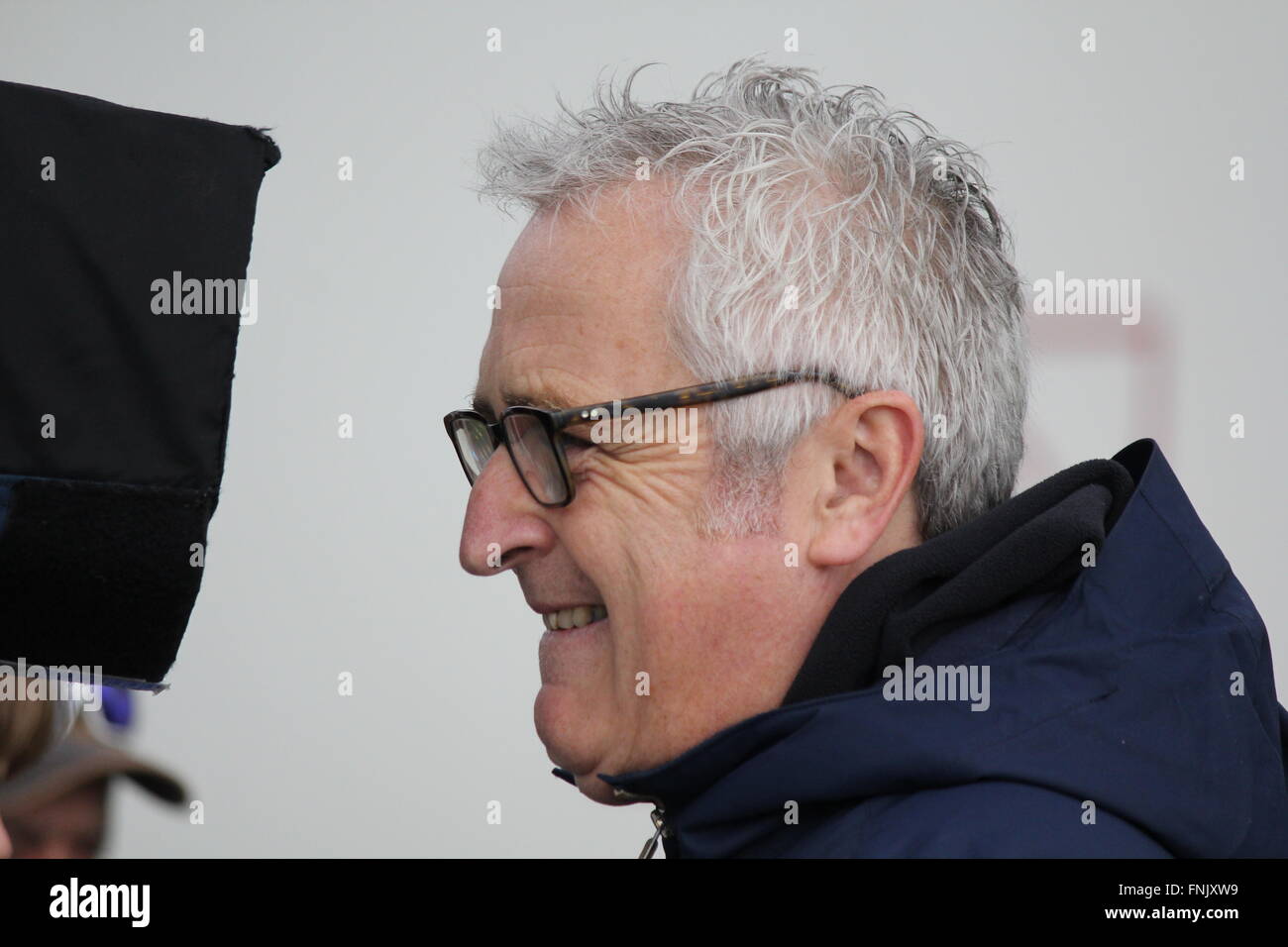 Aberystwyth, Wales, UK. 16. März 2016. Das Hinterland y Gwyll Filmset ...