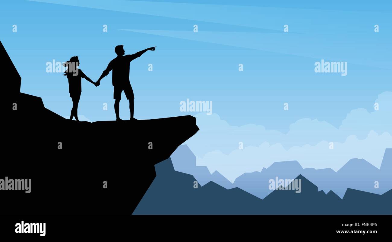 Trekker silhouette Stock-Vektorgrafiken kaufen - Alamy