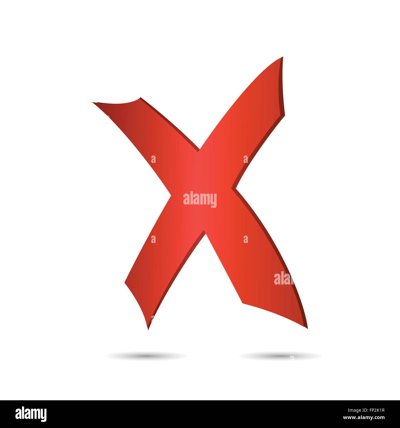 Beispiel für ein rotes X auf weißem Hintergrund isoliert Stock ...