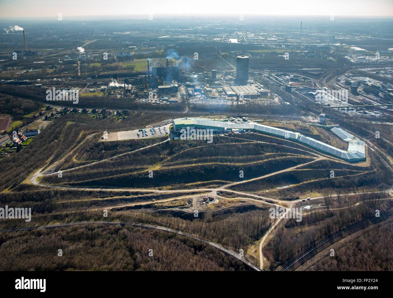 Luftaufnahme, auf der Nordseite von der Halde Prosper ist gehäuft, um ...