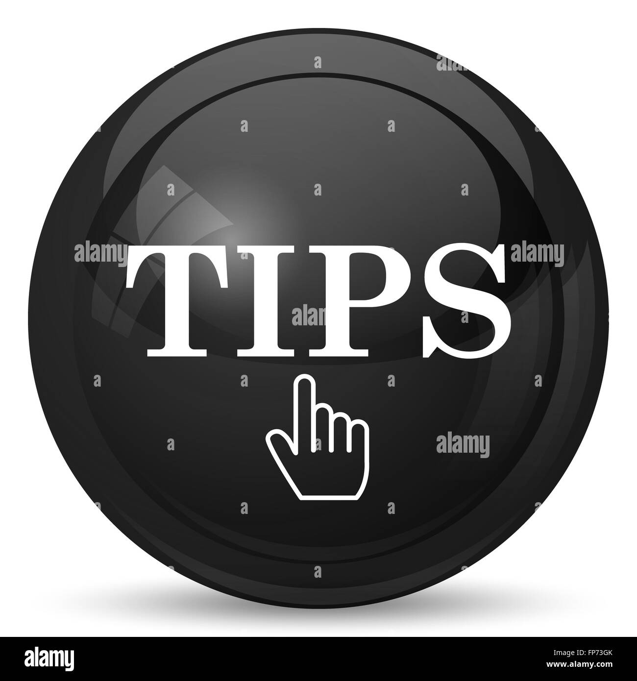 Tipps-Symbol. Internet-Button auf weißem Hintergrund Stockfotografie ...