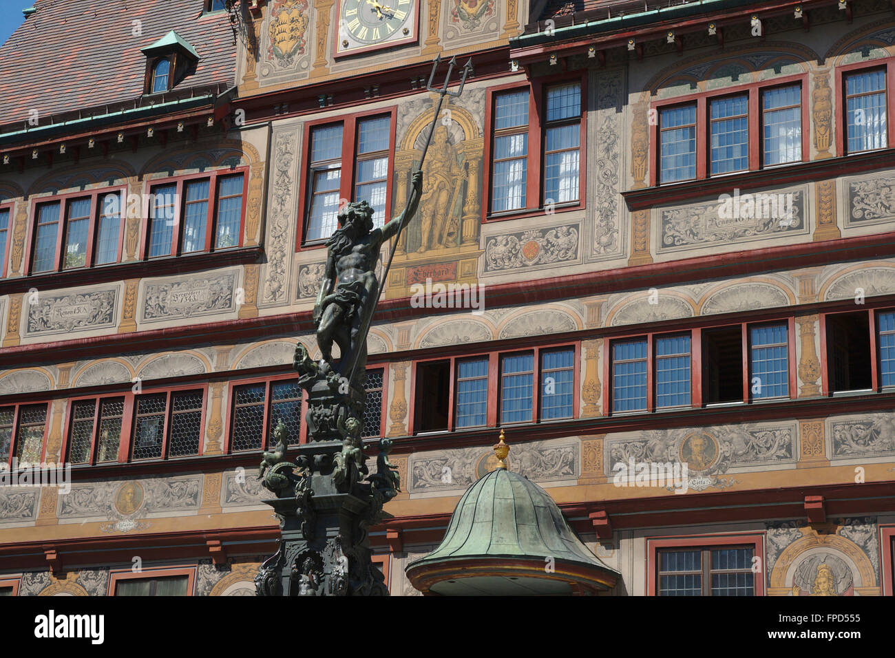 Neptun-Brunnen und Renaissance Rathaus, Tübingen Stockfotografie - Alamy