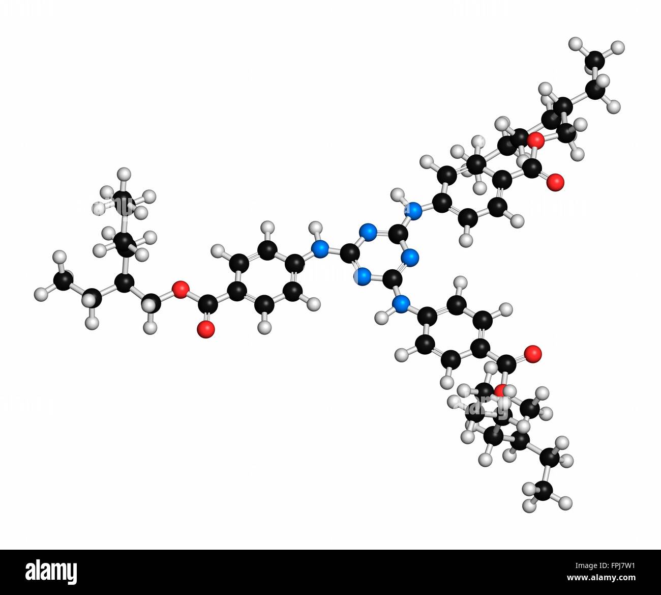 Ethyl-Formiat (Ethyl Methanoate)-Molekül. Atome werden als Kugeln mit C ...