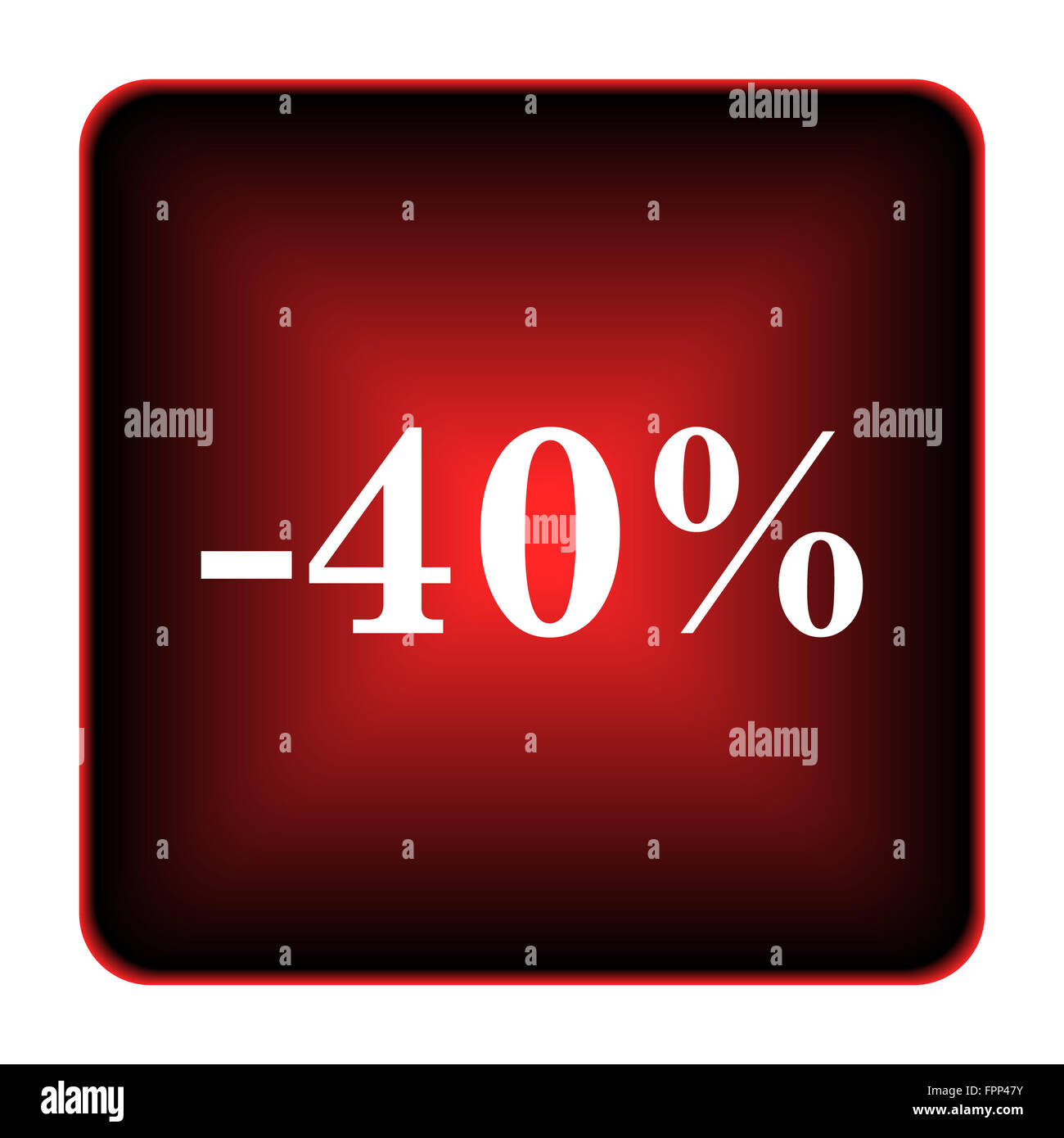 40 Prozent Rabatt-Symbol. Internet-Button auf weißem Hintergrund ...