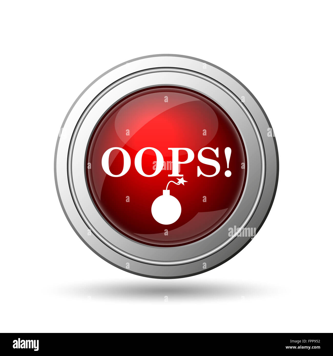 Oops Symbol. Internet-Button auf weißem Hintergrund Stockfotografie - Alamy