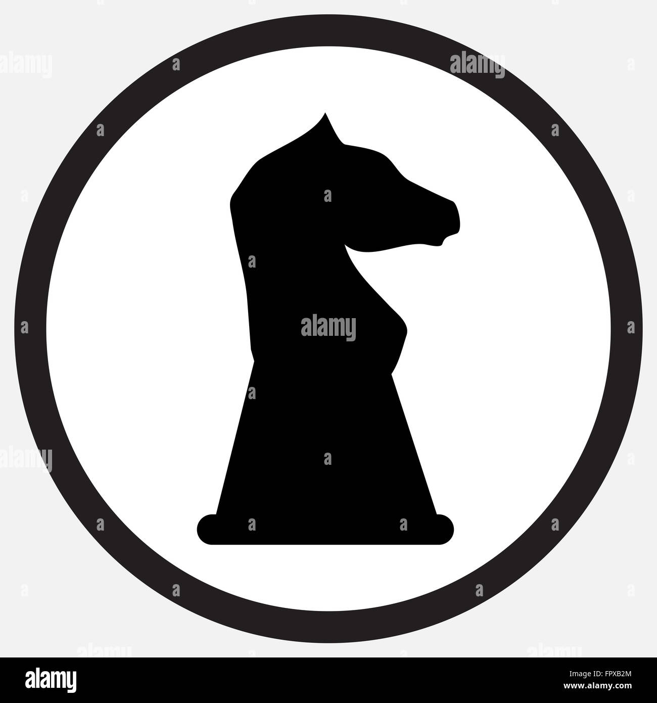 Schach Pferd Symbol monochrom schwarz weiß. Schach und Pferd, Schach ...