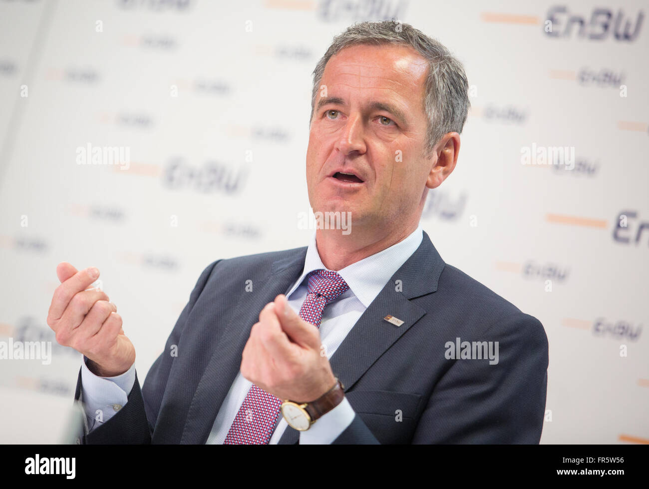 Stuttgart, Deutschland. 21. März 2016. Frank Mastiaux, CEO der EnBW ...